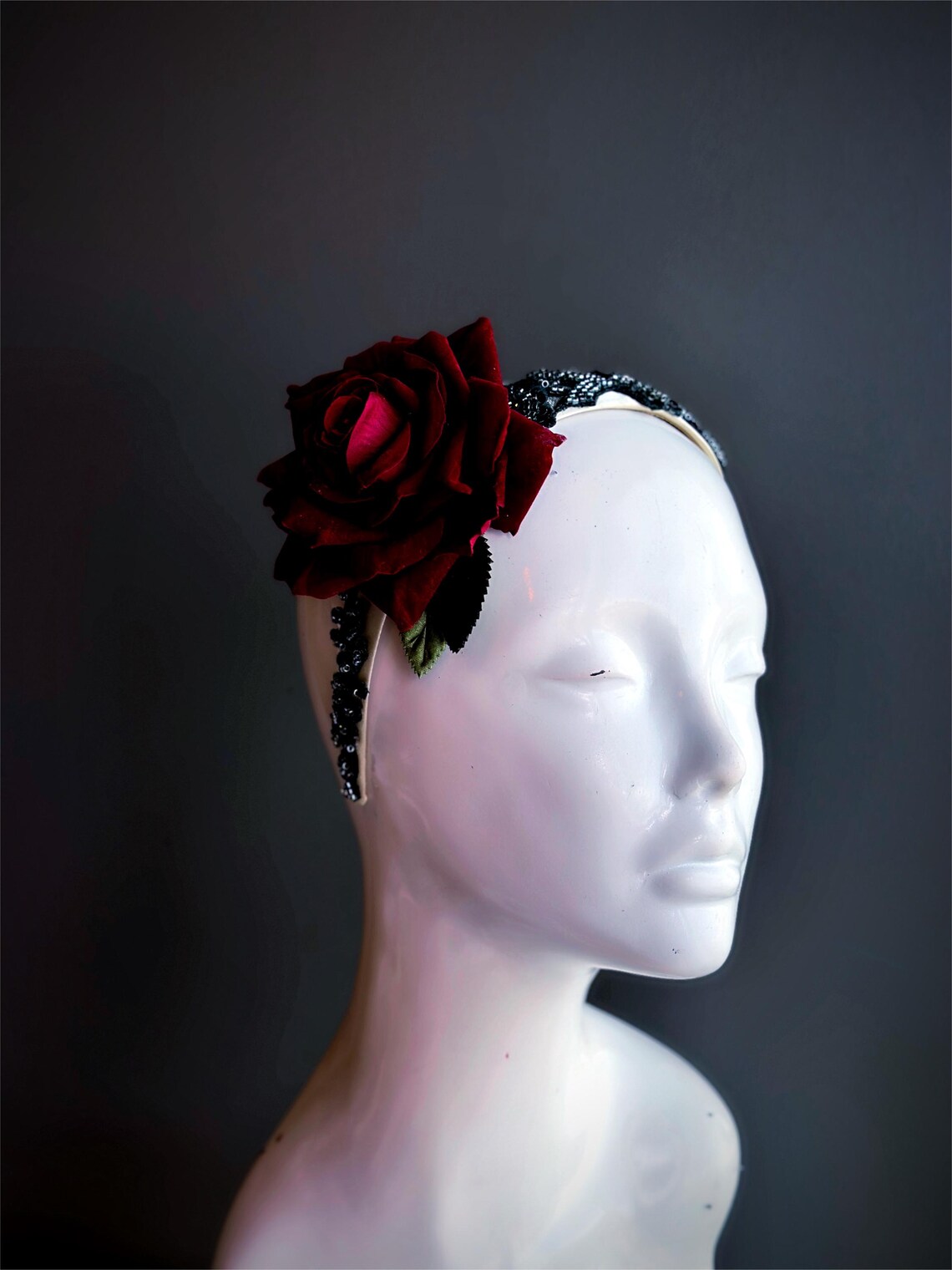 Red Velvet Rose Fascinator Vintage Fascinator Wedding Fascinator Derby ...