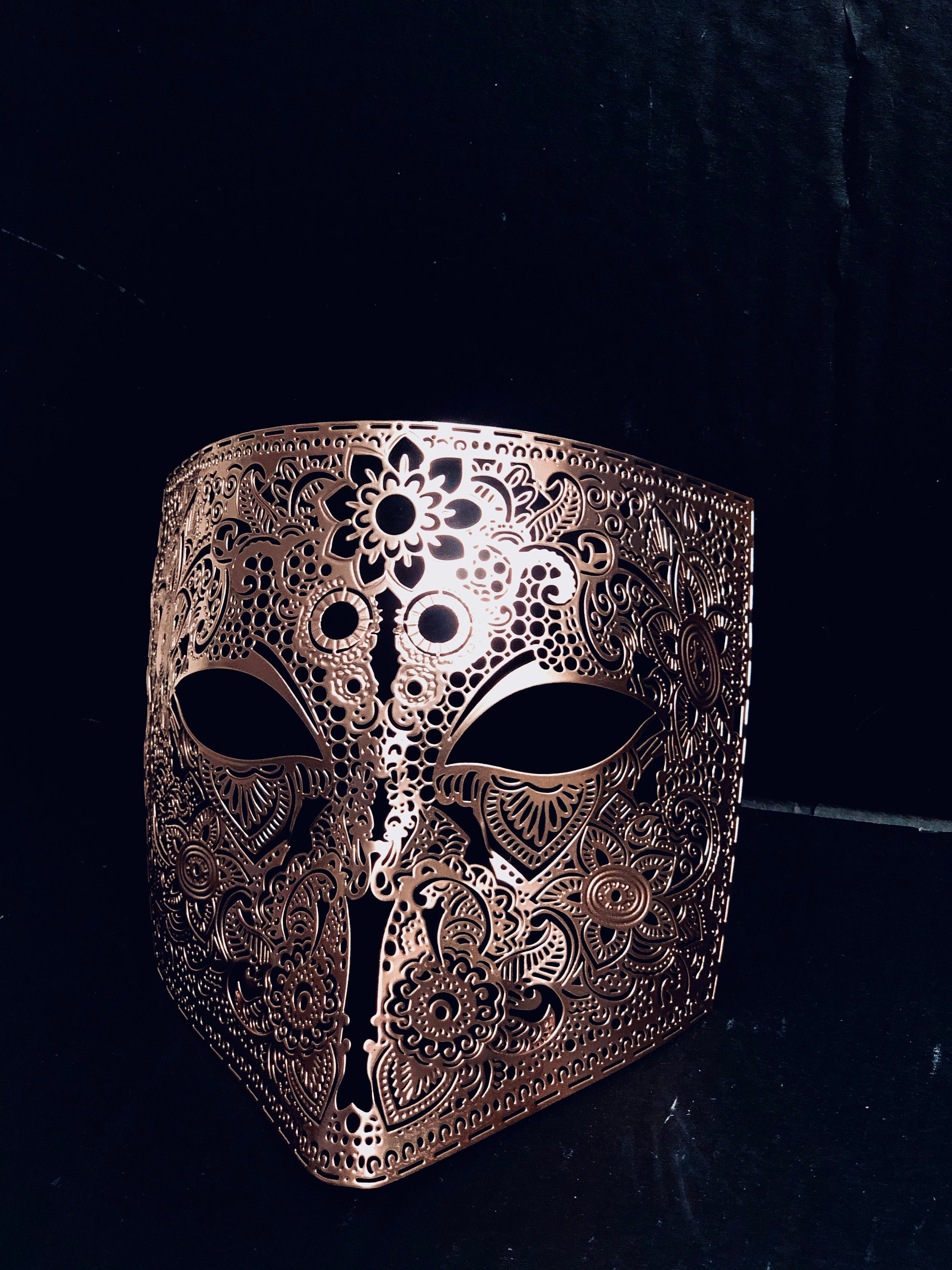 Mens Masquerade Mask Silver Full Face Halloween Mask Bauta Mask Full ...