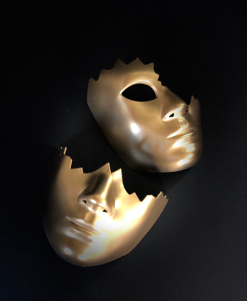 Masquerade Mask Full Face Cover Mask GOLD LIP Half Face Mask | Etsy