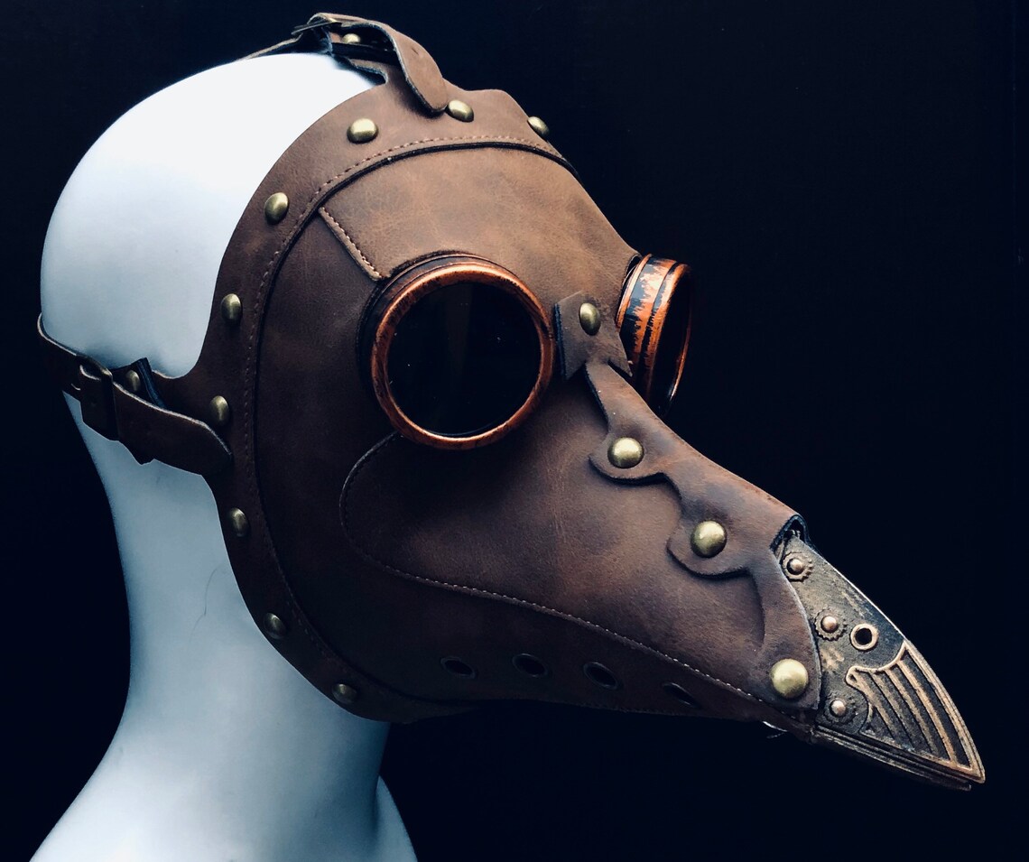 Black Silver Plague Doctor Mask Bird Face Mask Steampunk Raven | Etsy