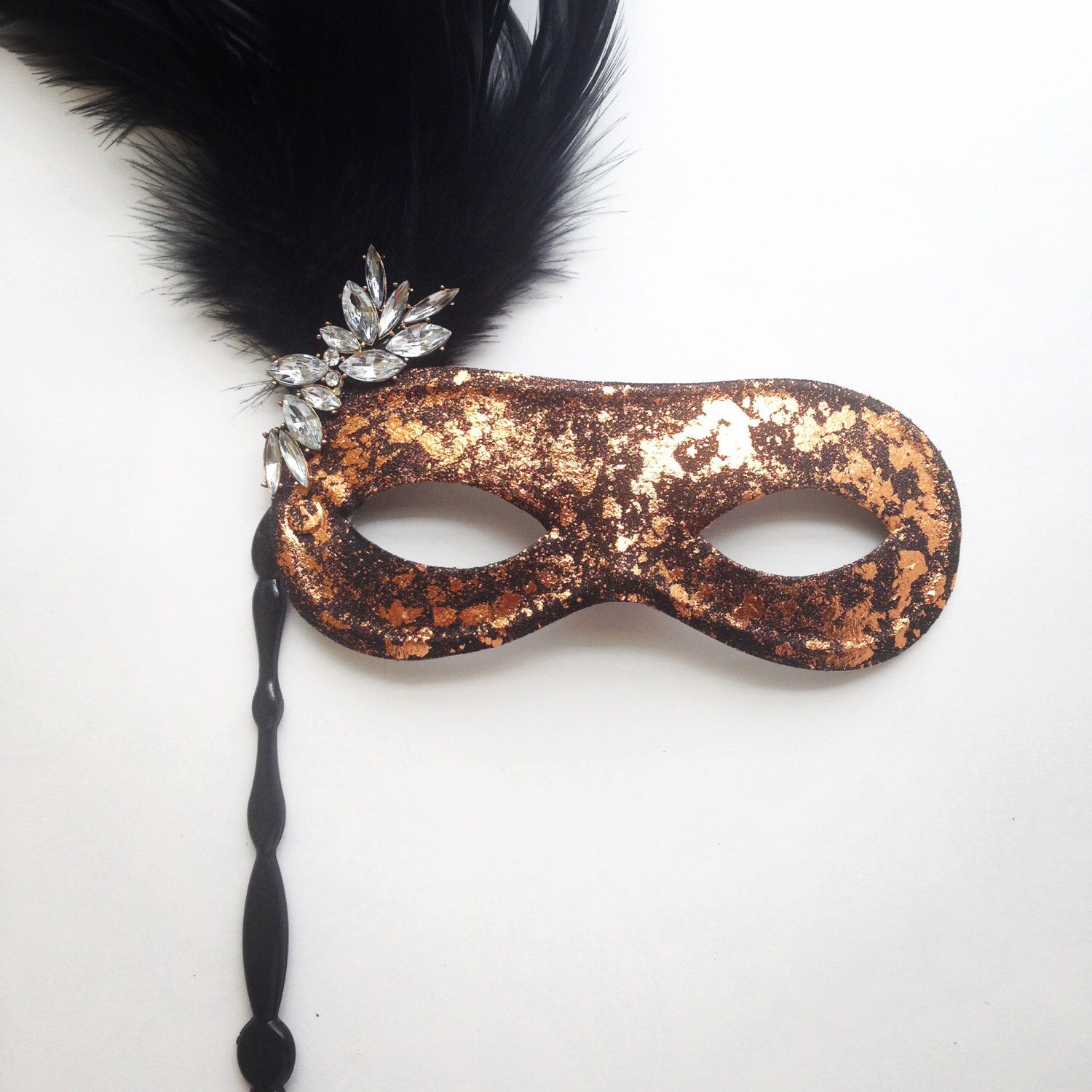Masquerade Stick Mask Handheld Mask Gold Prom Mask Prom | Etsy