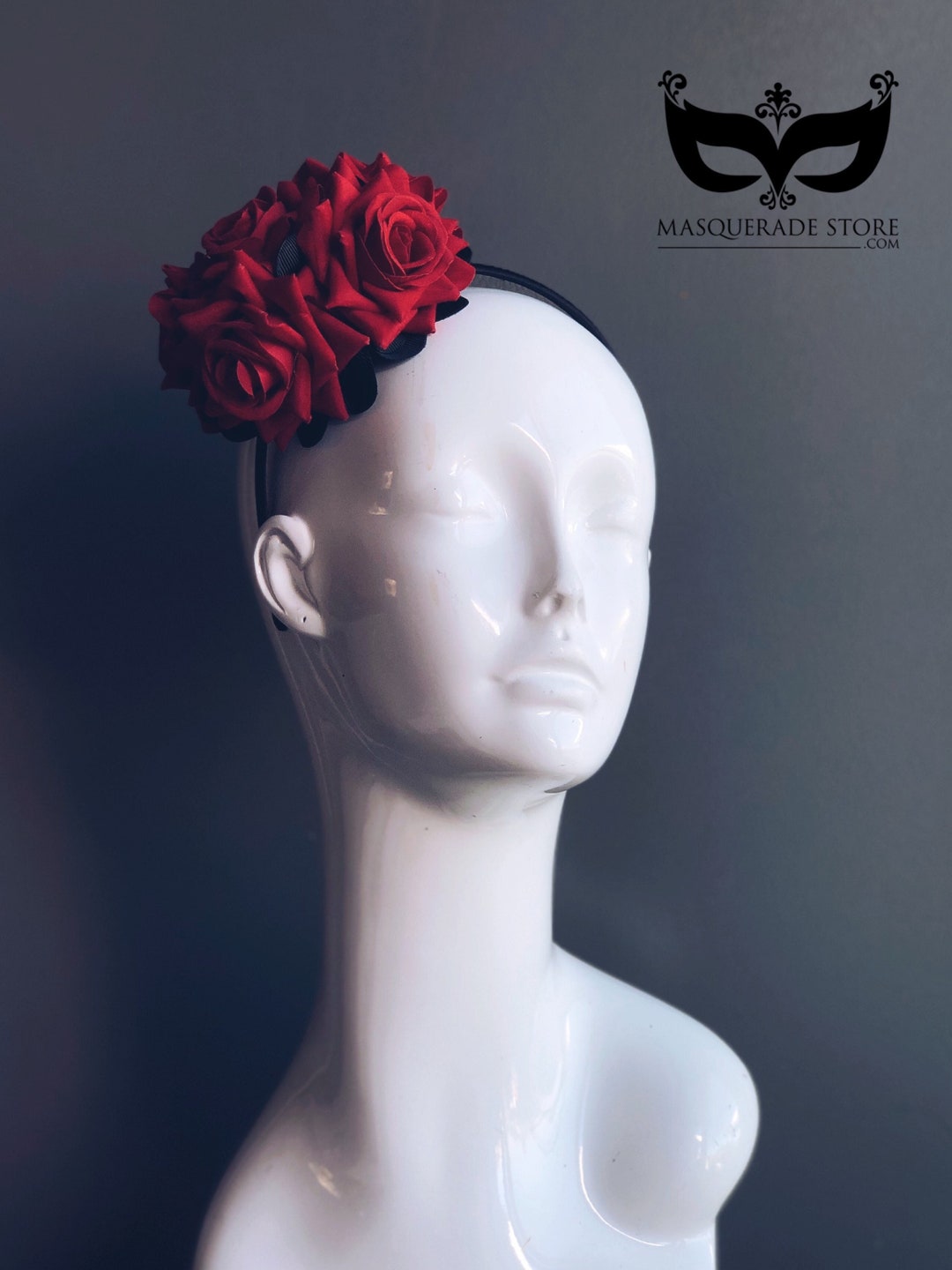 Red Rose Hairpiece Roaring 20s Costume Accessories, Rose Flapper ...
