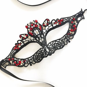 Red Ruby Jeweled Masquerade Mask, Red Dress Matching Masquerade Mask ...