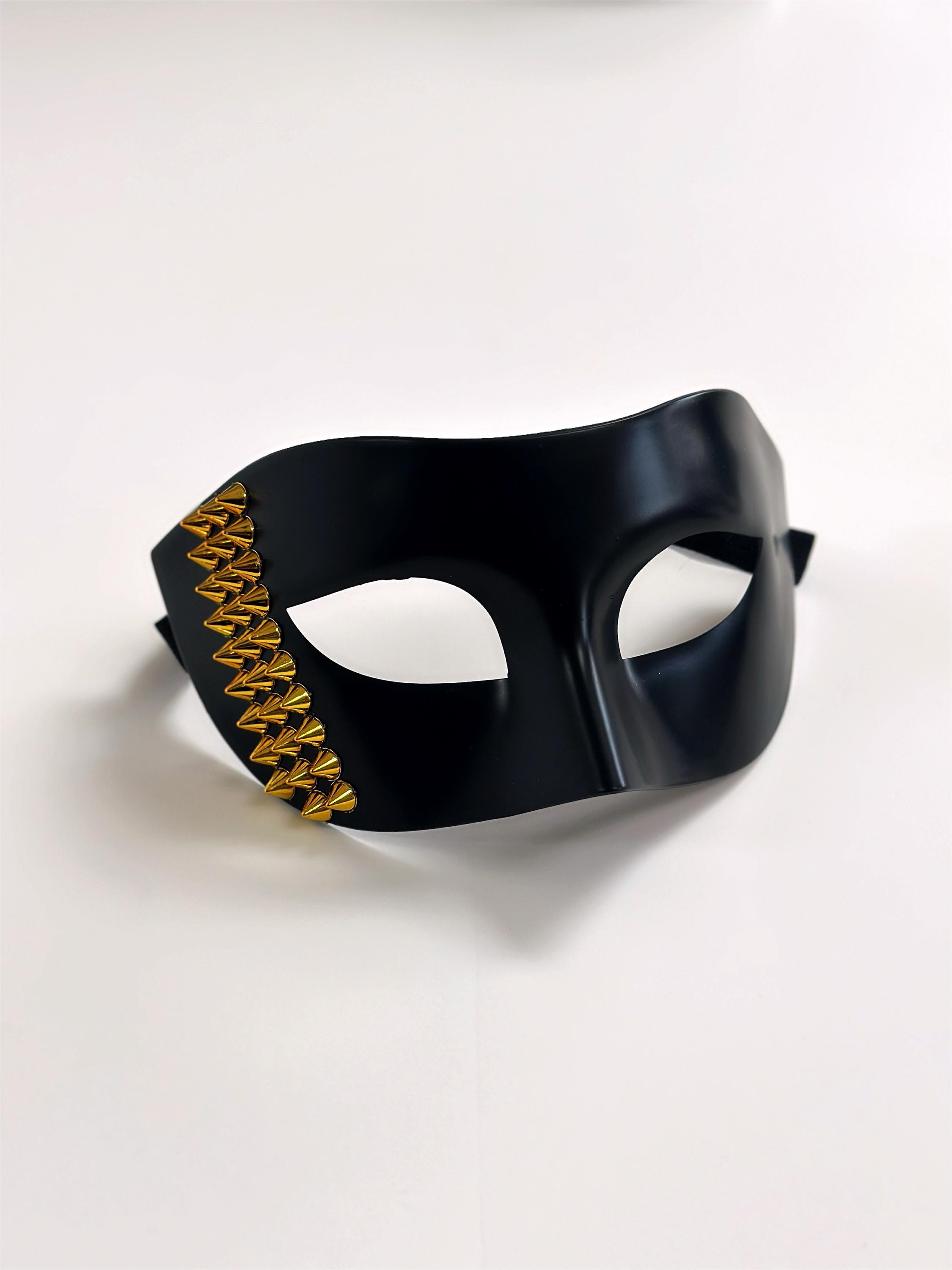 Black Stud Masquerade Mask Mens Black Masks Masquerade Party Masks Ball ...