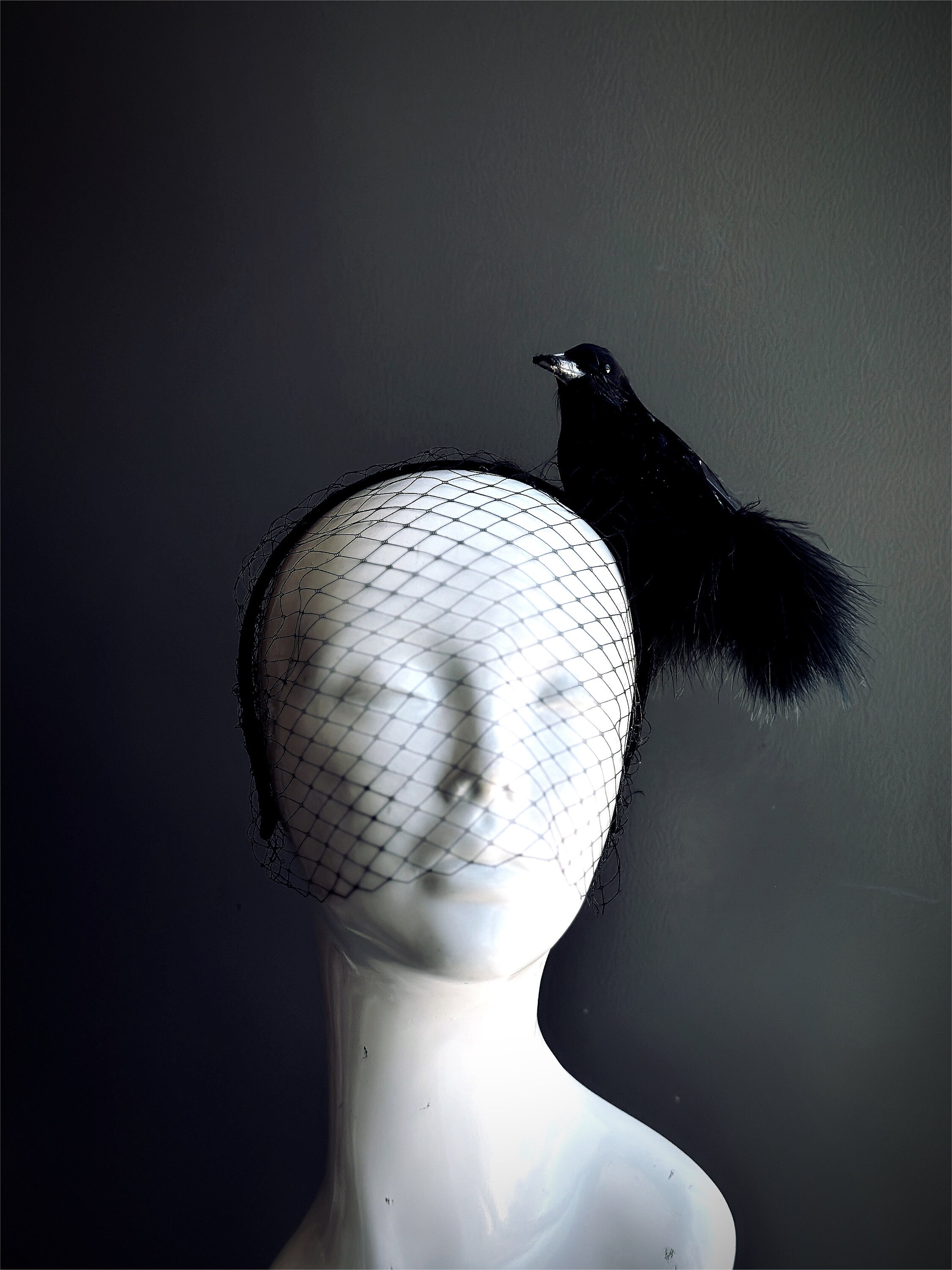 Black Crow Fascinator Halloween Fascinators Bird Fascinator, Bird Hat ...