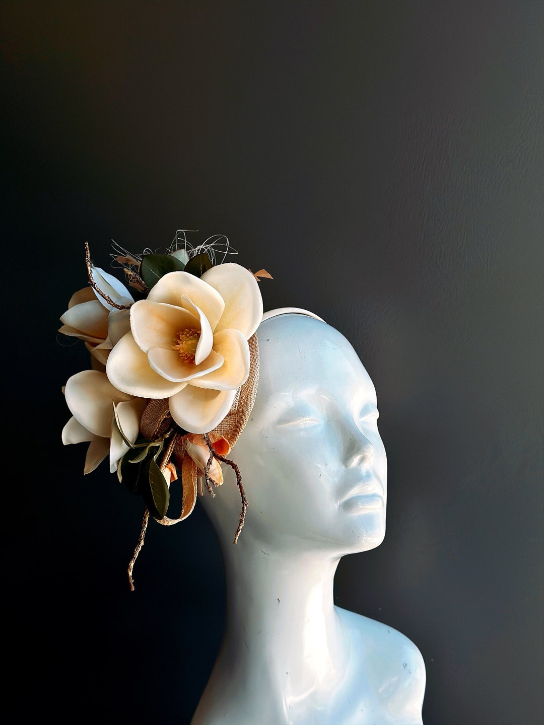 Tea Party Hat Magnolia Fascinator Hat Magnolia Headband for Women ...