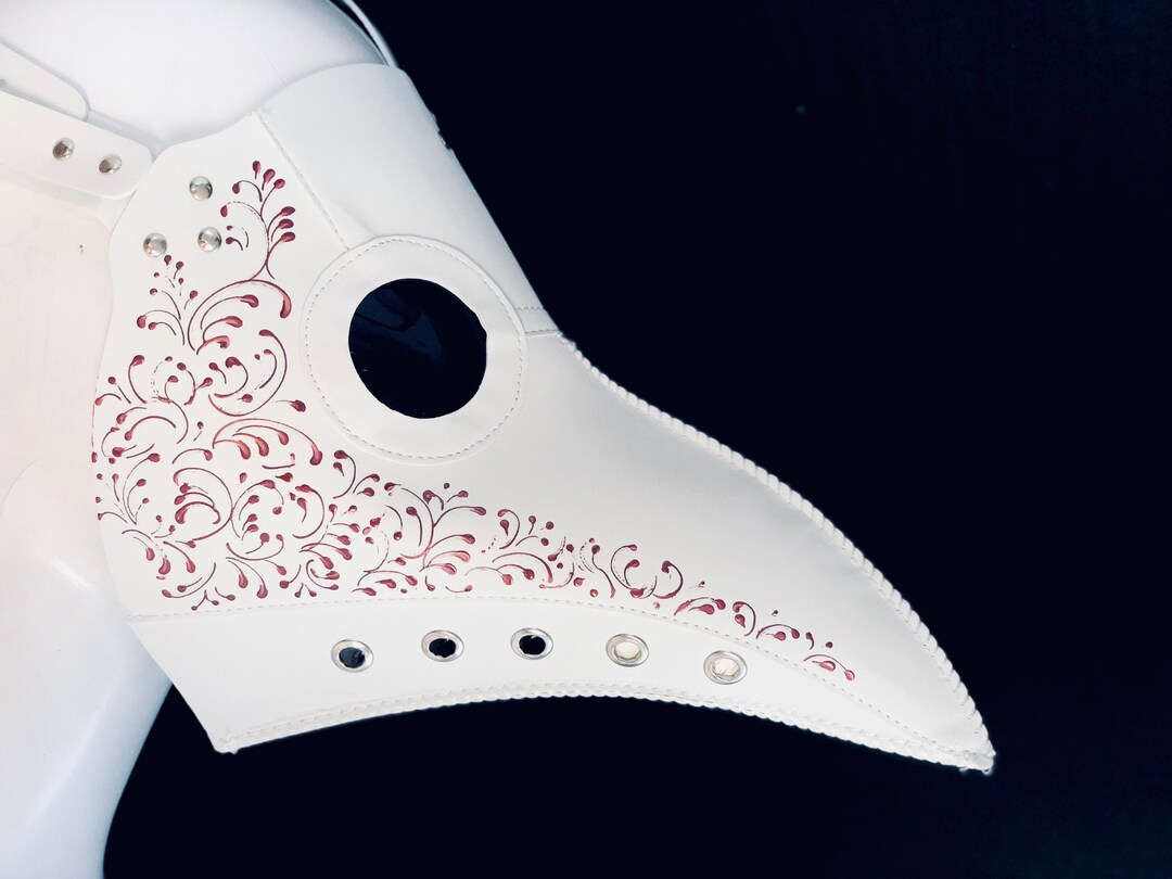 Halloween Mask White Plague Doctor Masks Leather Plague Cosplay Unisex ...