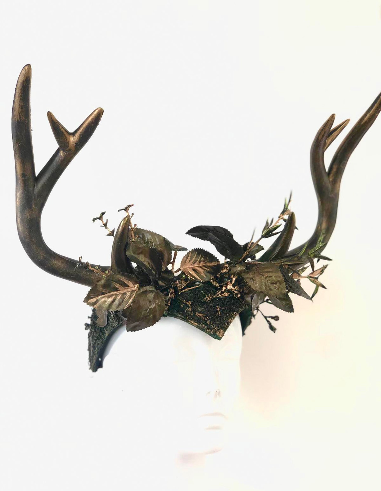 Rustic Woodland Headpiece Deer Antler Headdress Forest Earth Pagan ...