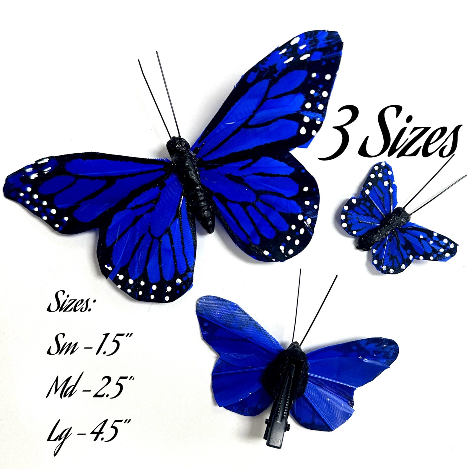 REALISTIC Butterfly Clips for Hair Butterfly Clips Moving Wings Feather ...