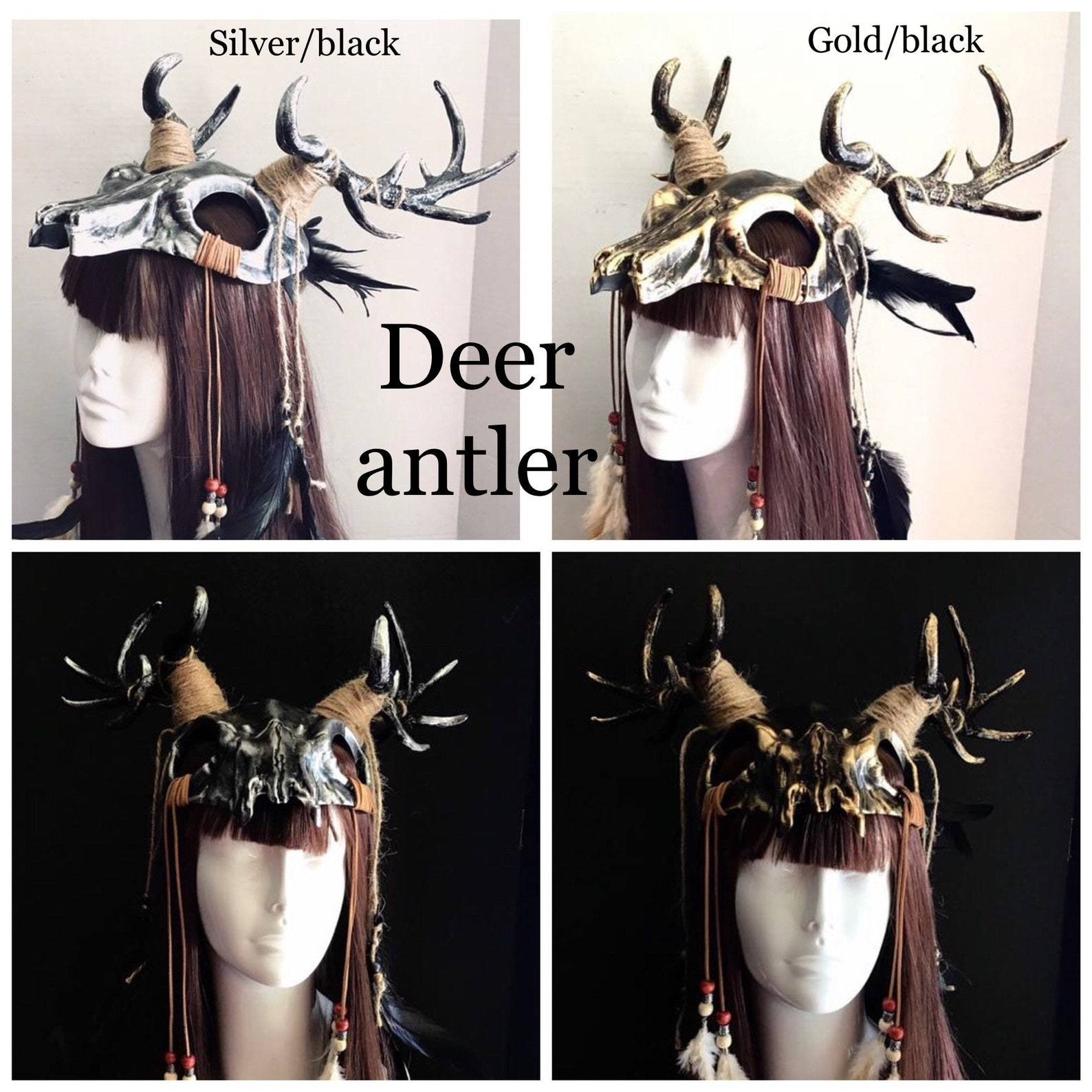 Wendigo Cosplay Skull Wendigo Costume Horn Headpiece Deer - Etsy