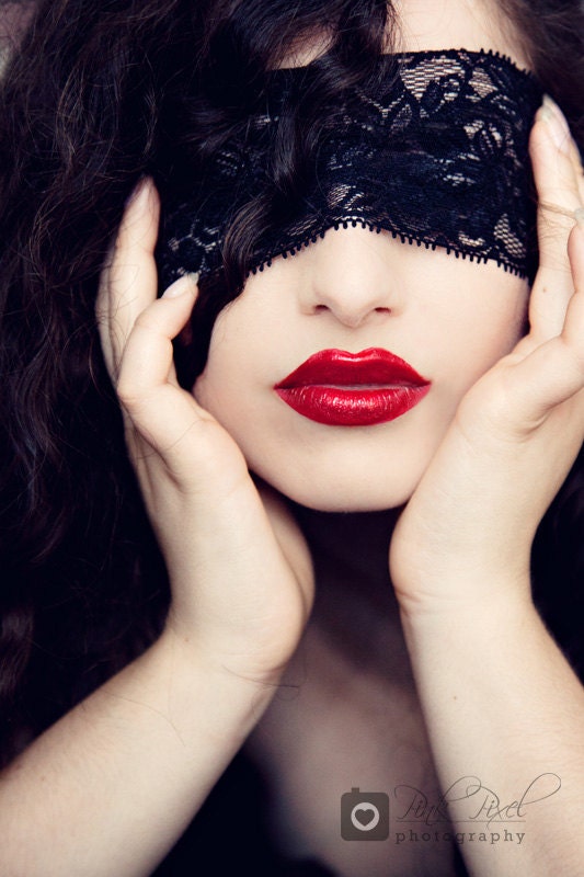 Lace Blindfold Mask - Sexy Black Lingerie Masquerade Mask - Etsy