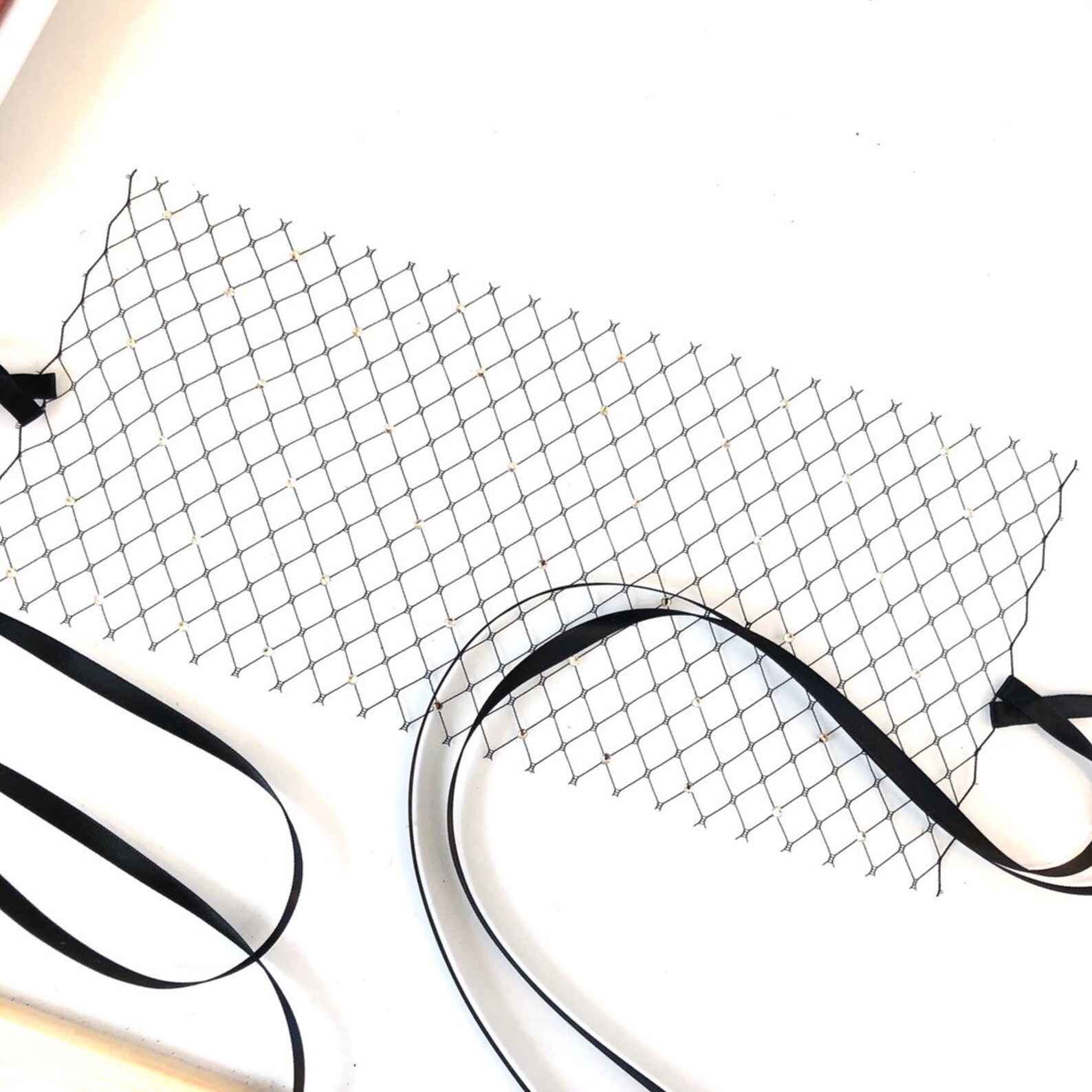 Black Veil Mask Women Masquerade Mask Diamond Studded Veil | Etsy