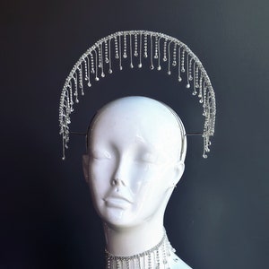 Festival Wear Silver Goddess Headpiece Queen Crown Choker Necklace - Etsy