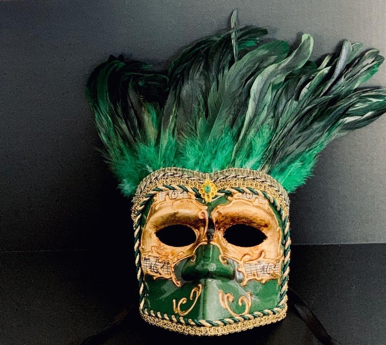 Emerald Green Full Face Masquerade Masks Couples Bauta Mask Etsy