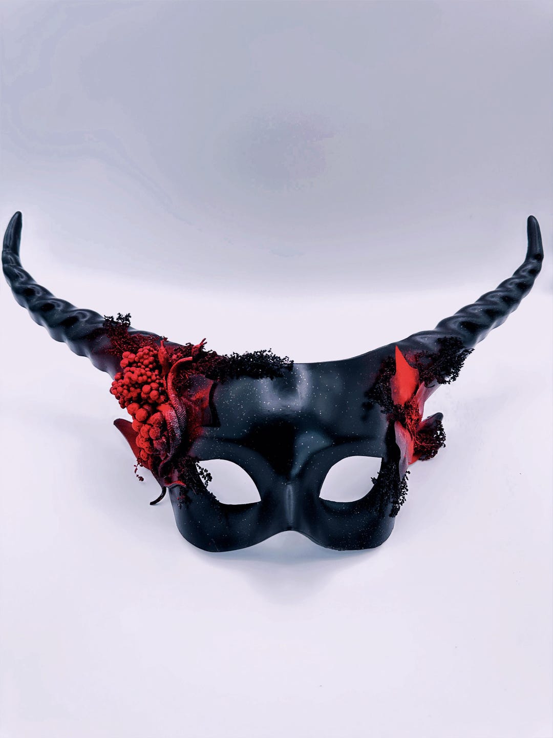 Woodland Red Horned Halloween Cosplay Masquerade Mask - Etsy