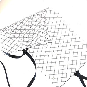 Black Veil Mask, Women Masquerade Mask, Diamond Studded Veil With ...