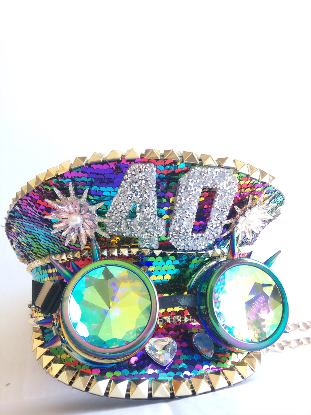 Custom Text Holographic Captain Hat for Birthday, Festival, Concert - Etsy