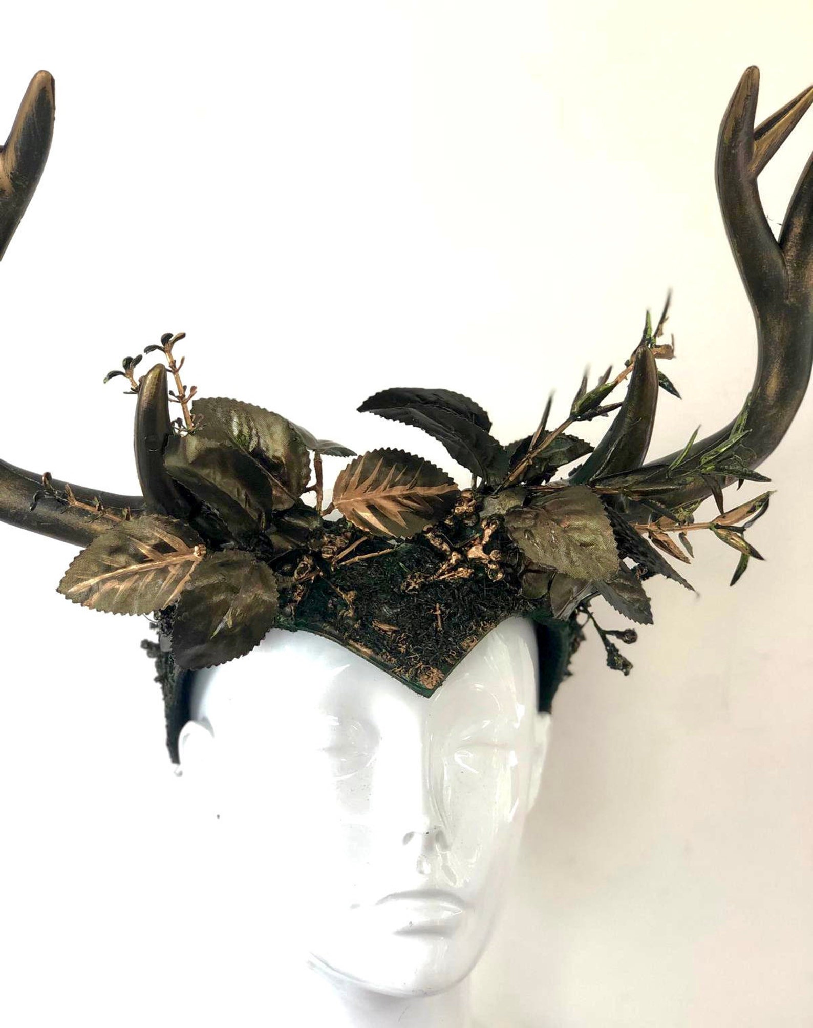 Rustic Woodland Headpiece Deer Antler Headdress Forest Earth Pagan ...