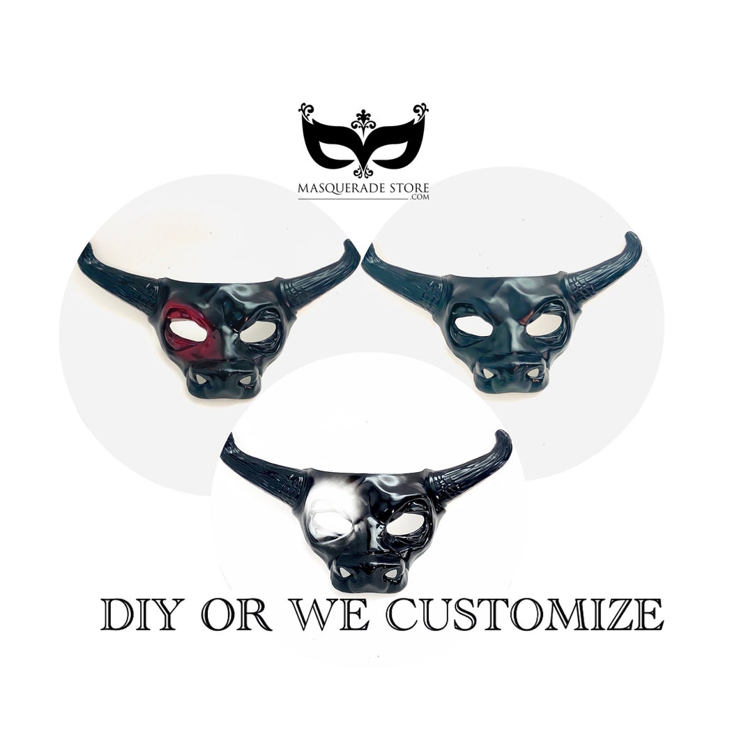 Masquerade Mask Bull Horn Mask Halloween Rodeo Mask Halloween Bull Mask ...