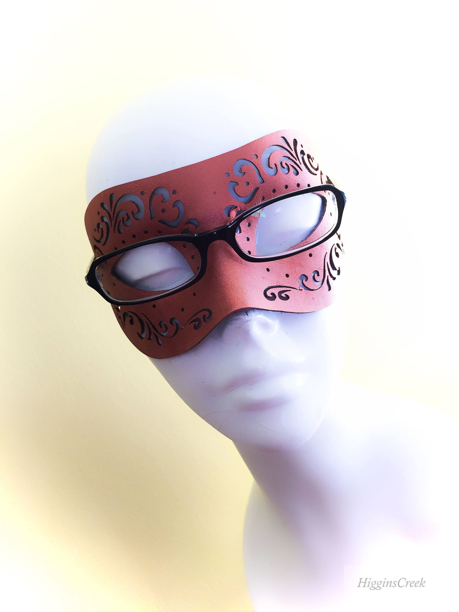Mens Red Leather Eyeglass Friendly Masquerade Mask - Etsy