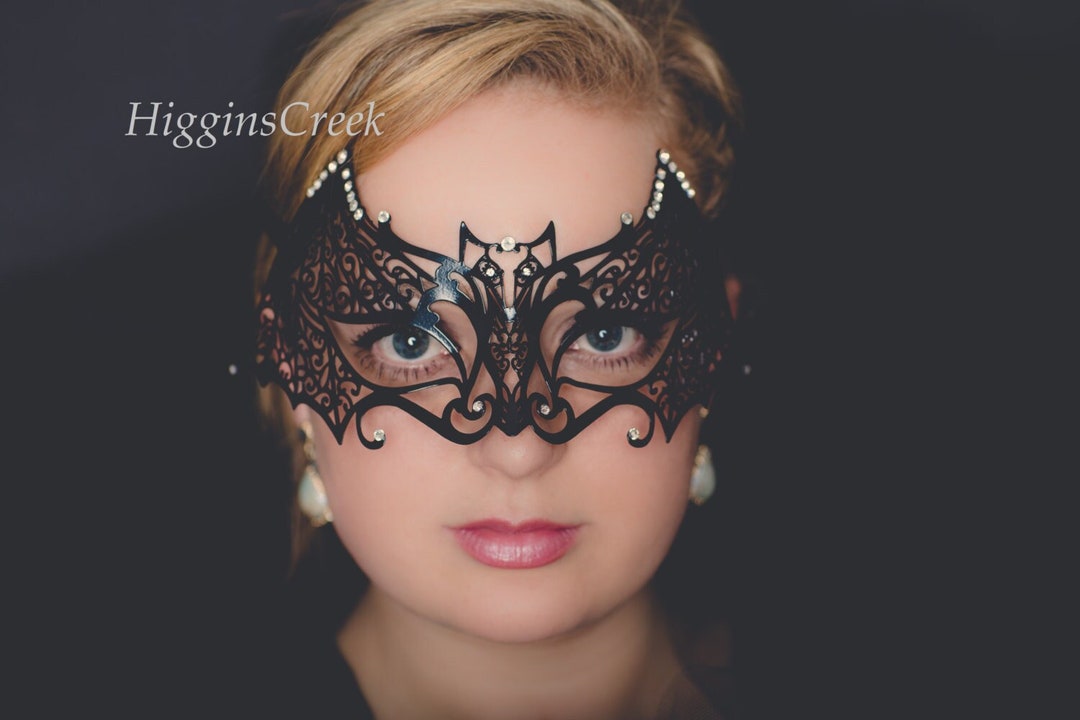 Bat Animal Mask, Gothic Bat Woman's Mask, Halloween Gothic Metal Mask ...