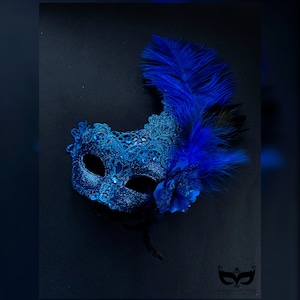 Blue Mardi Gras Mask, Masquerade Party Mask, Masquerade Ball, Gala Mask ...