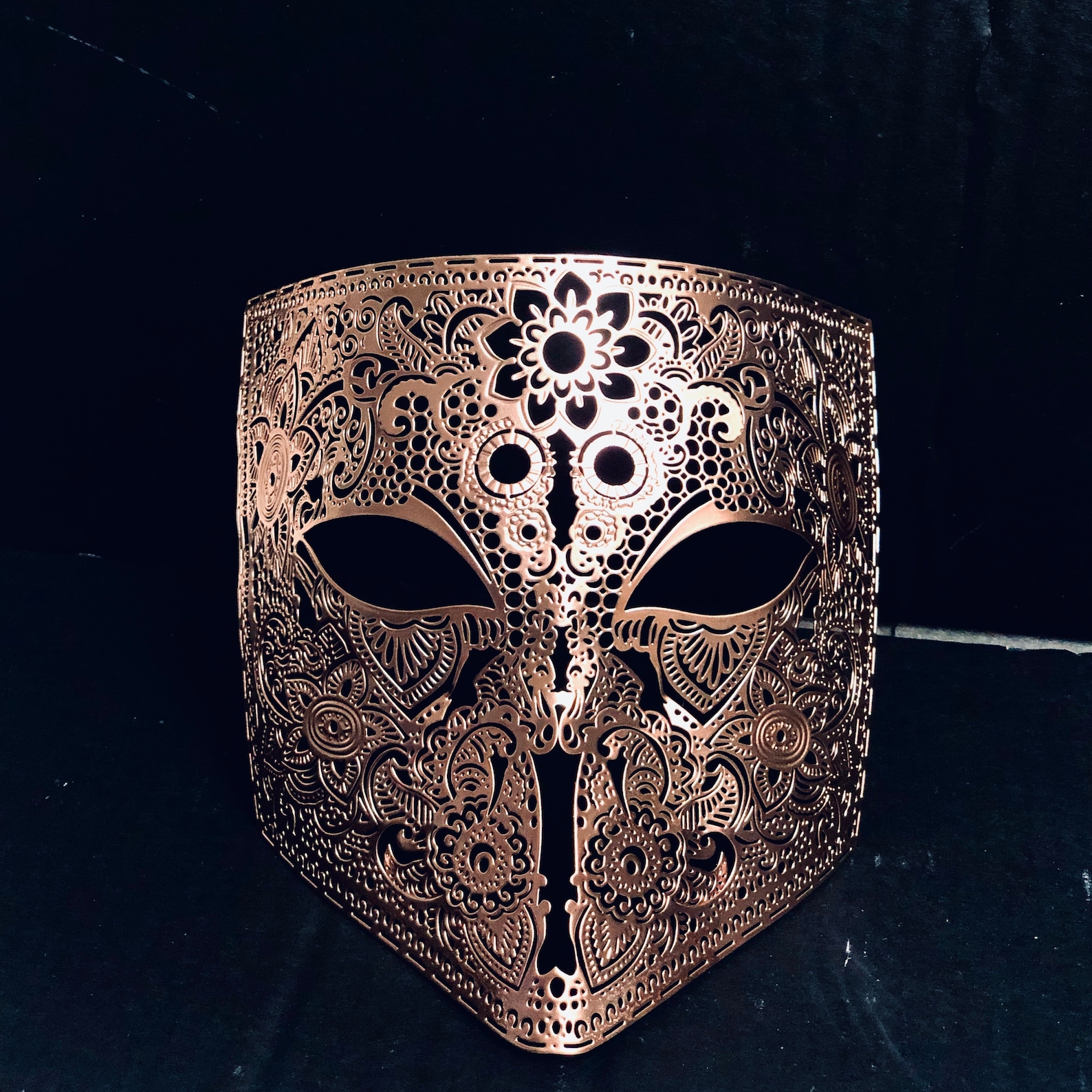 Gold Masquerade Mask Men Bauta Mask Full Face Metal Mask - Etsy