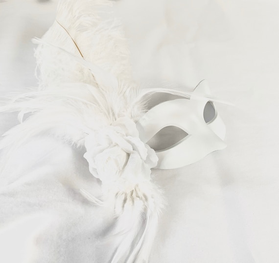 All White Masquerade Mask Women Diner En Blanc Mask Ladies - Etsy