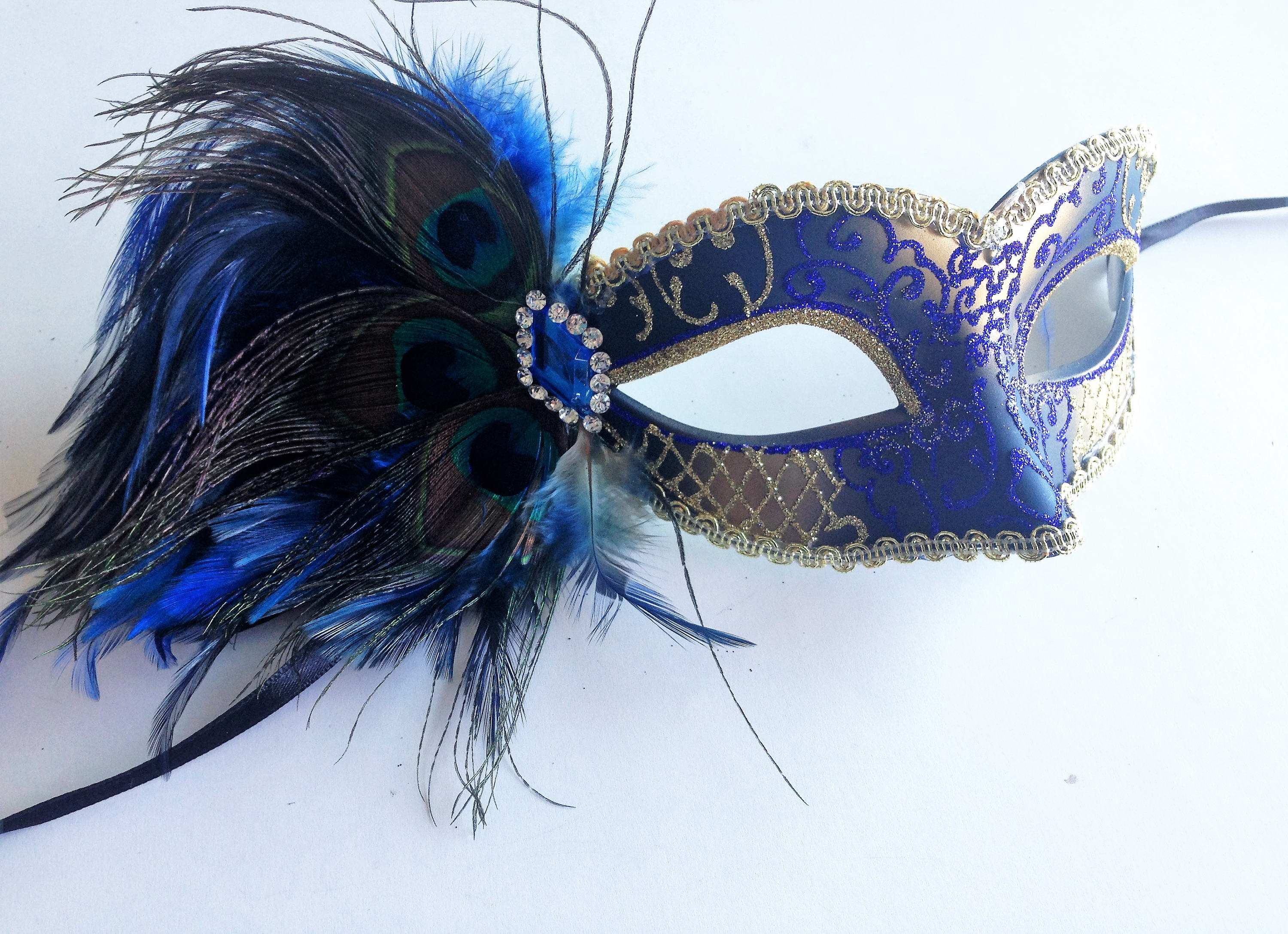 Feather Masquerade Mask for Women, Venetian Masquerade Mask With ...