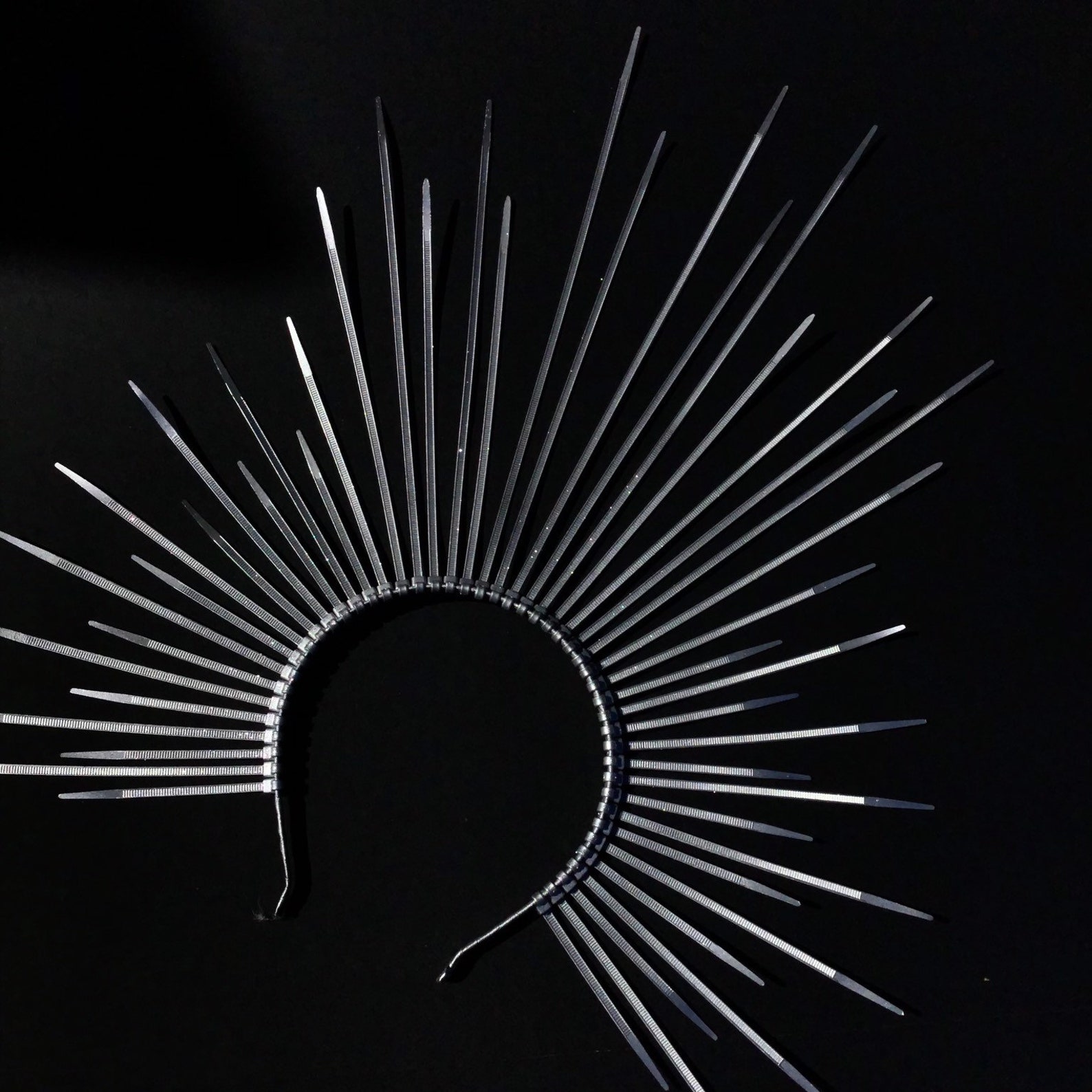 Women's Sunburst Crown, Zip Tie Saint Headpiece, Gold Spiked Halo ...
