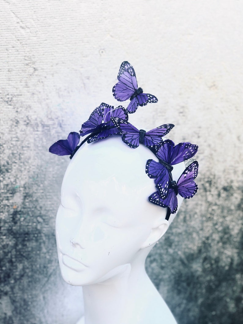 Purple Monarch Headdress Butterfly Tea Party Fascinator - Etsy