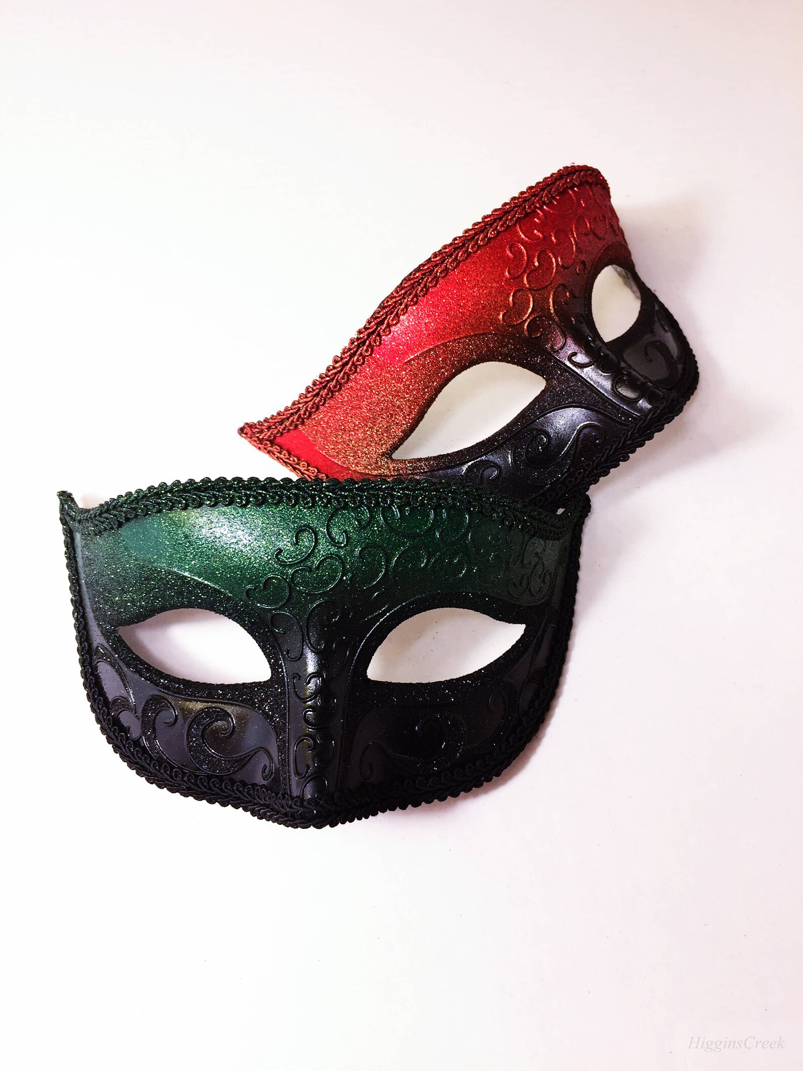 Red Green Theme Masquerade Mask for Men Christmas Party Masks - Etsy