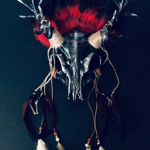Ram Horn Skull Pagan Viking Ritual Skull Witchcraft Skull Deer Antler ...