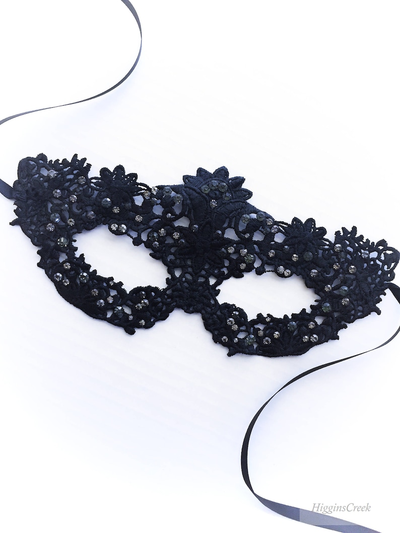Women Masquerade Mask Black Diamond Womens Mask Womens Lace | Etsy