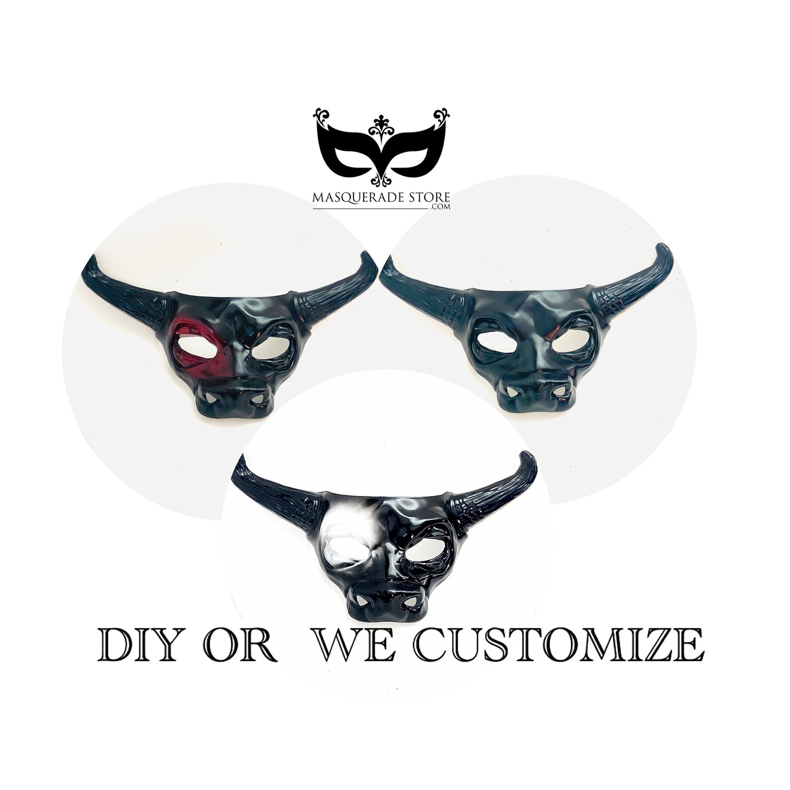 Bull Halloween Mask Bull Horn Mask Oxen Mask Animal Mask Cosplay Rodeo ...