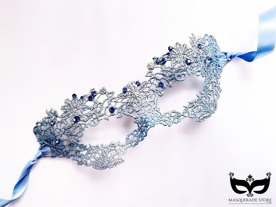 Ice Princess Masquerade Mask, Blue Silver Masquerade Mask, Elegant ...