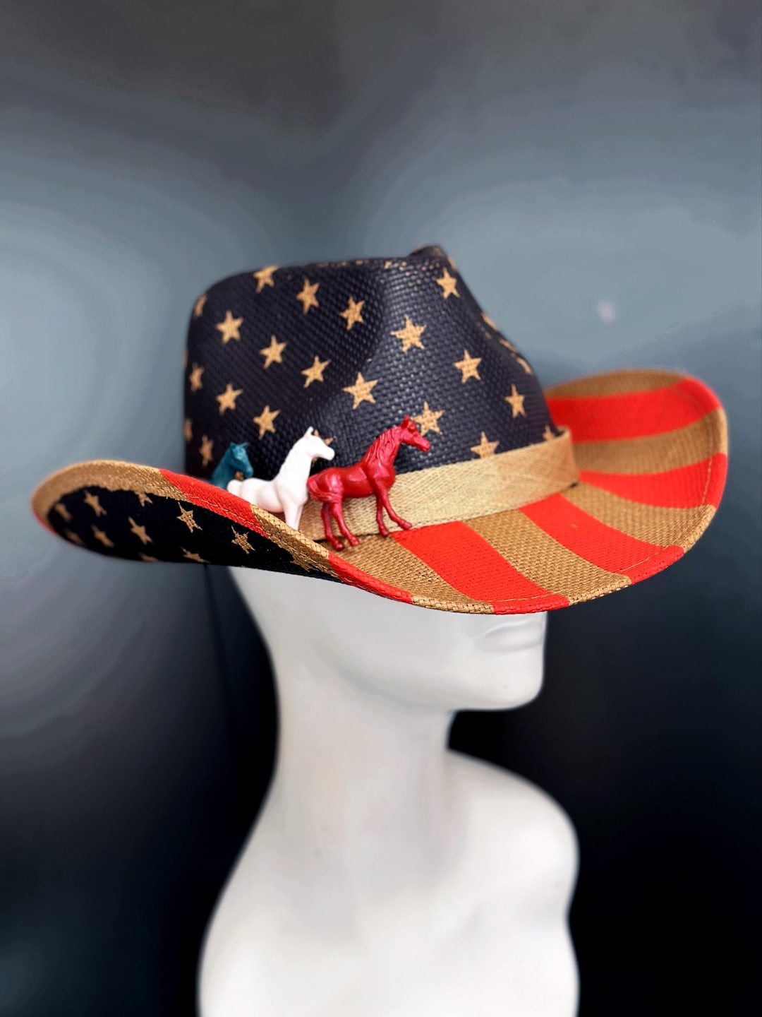 Stars and Stripes Hat Cowboy Hat Horse Hat Uncle Sam Hat 4th of July ...