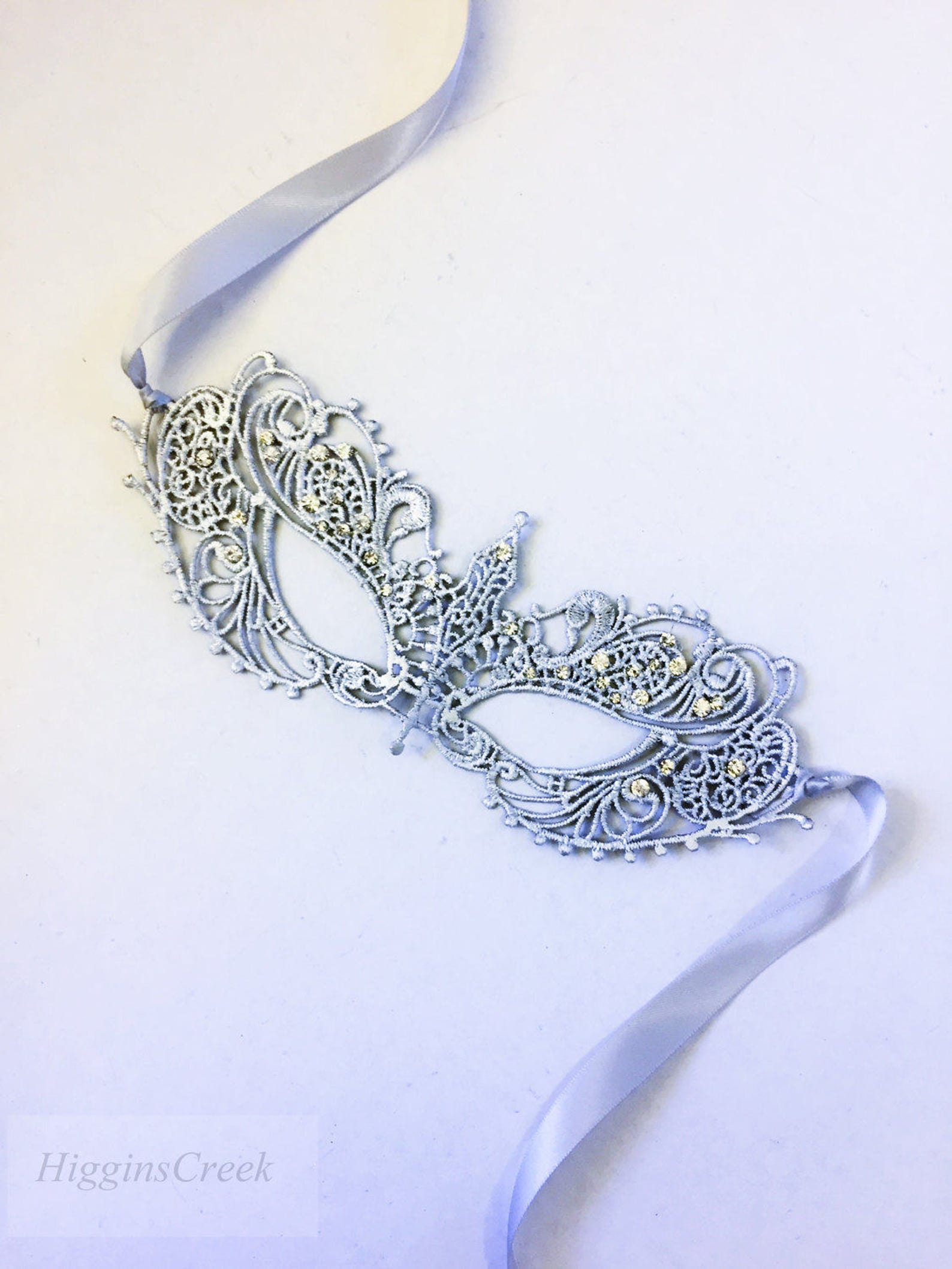 Silver Masquerade Mask Women Face Mask With Rhinestones - Etsy