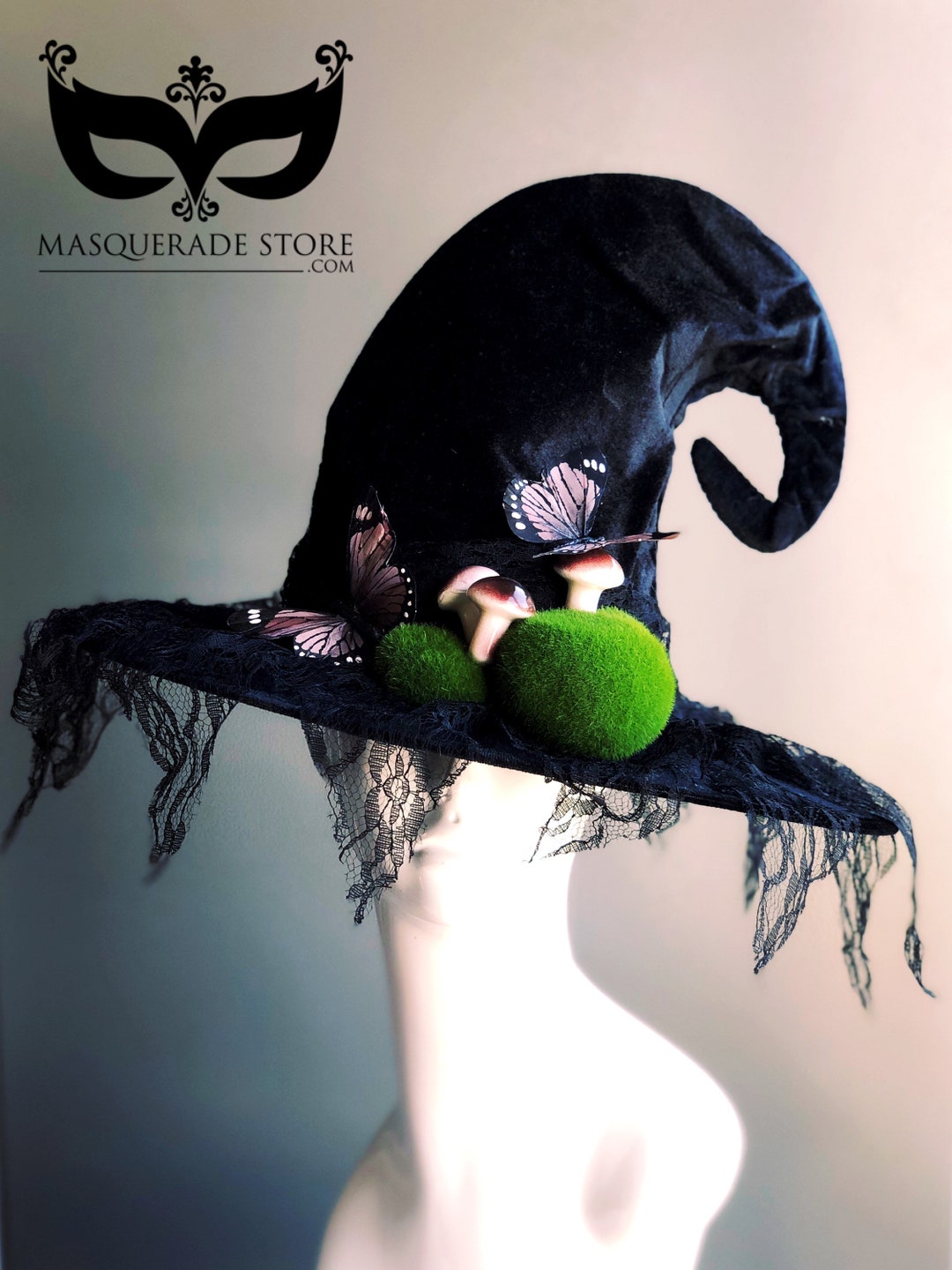 Black TALL Witch Hat Pointy Witches Hat Wizard Hat Witching Hat Wide ...
