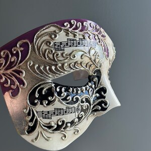 Purple Venetian Masquerade Mask, Mens Mask, Half Face Mask, Phantom ...