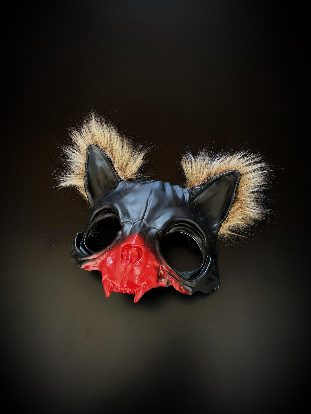 Bloody Cat Masquerade Mask Therian Mask Halloween Costume Mask Black ...