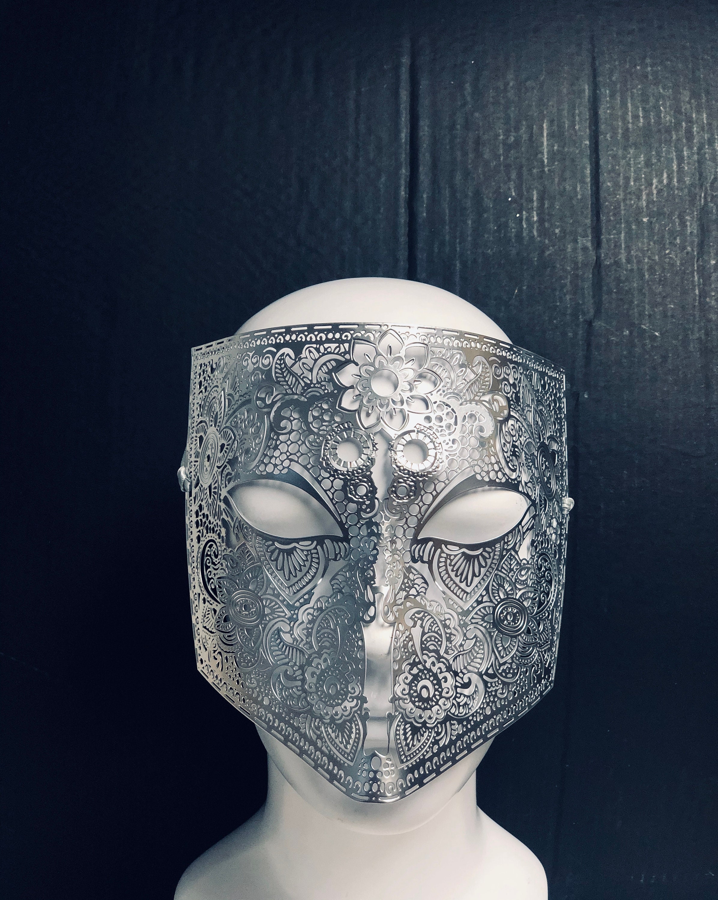 Gold Masquerade Mask Men Bauta Mask Full Face Metal Mask - Etsy