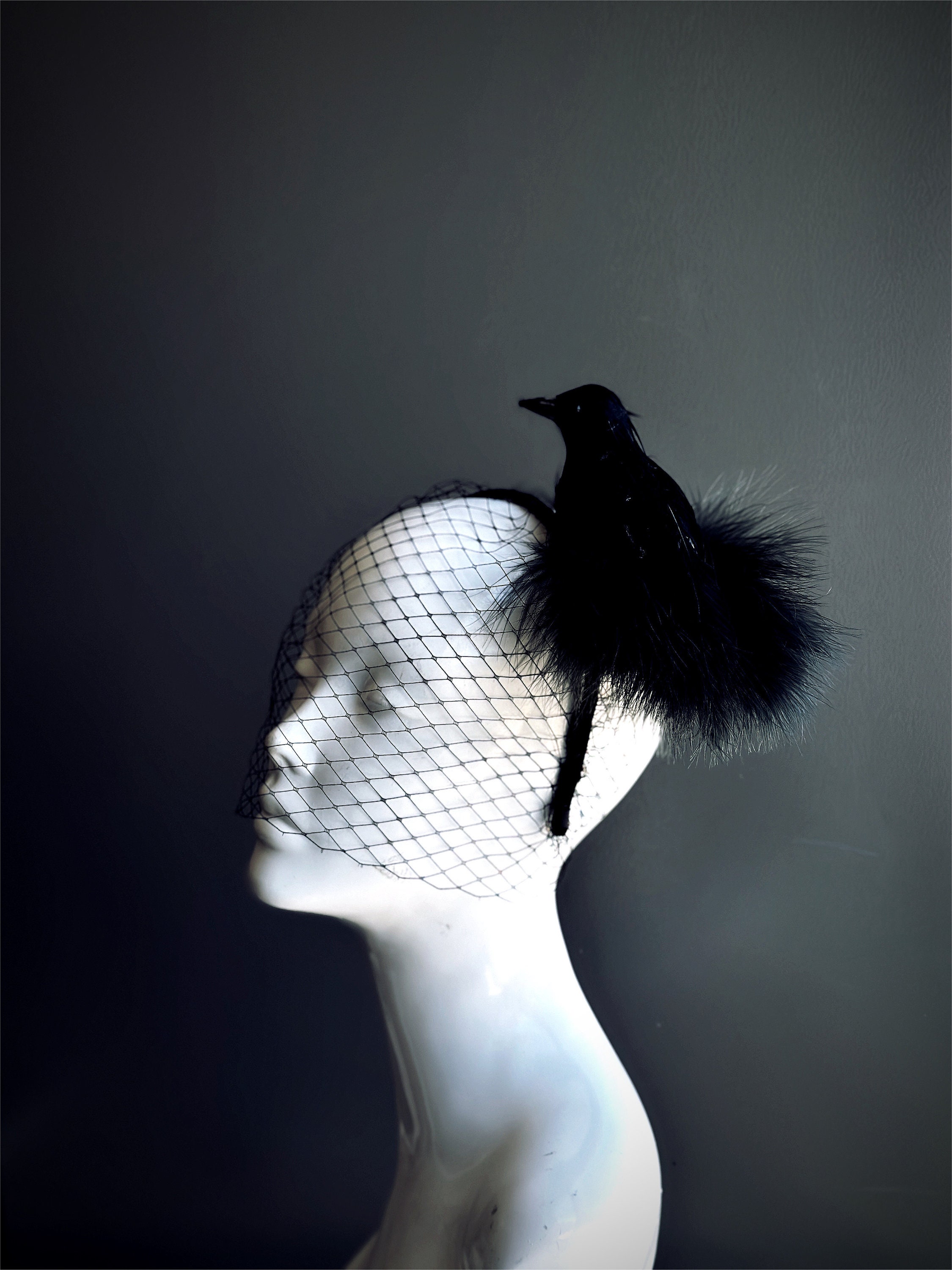 Black Crow Fascinator Halloween Fascinators Bird Fascinator, Bird Hat ...