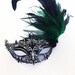 Emerald Green Masquerade Mask Women Feather Mask, Green Mardi Gras ...