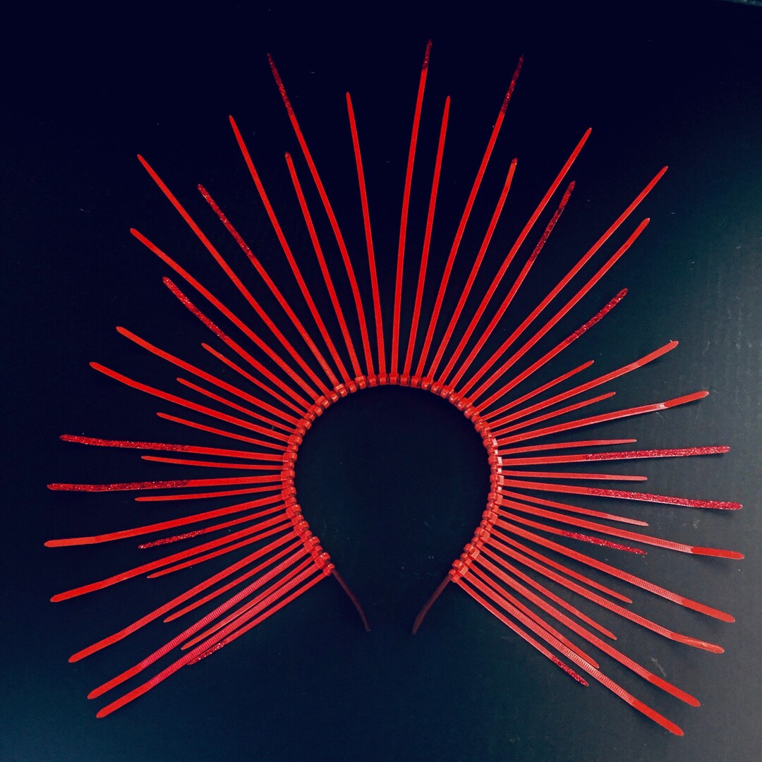 Red Goddess Headdress Heavenly Bodies Gold Headpiece Red Halo Crown ...