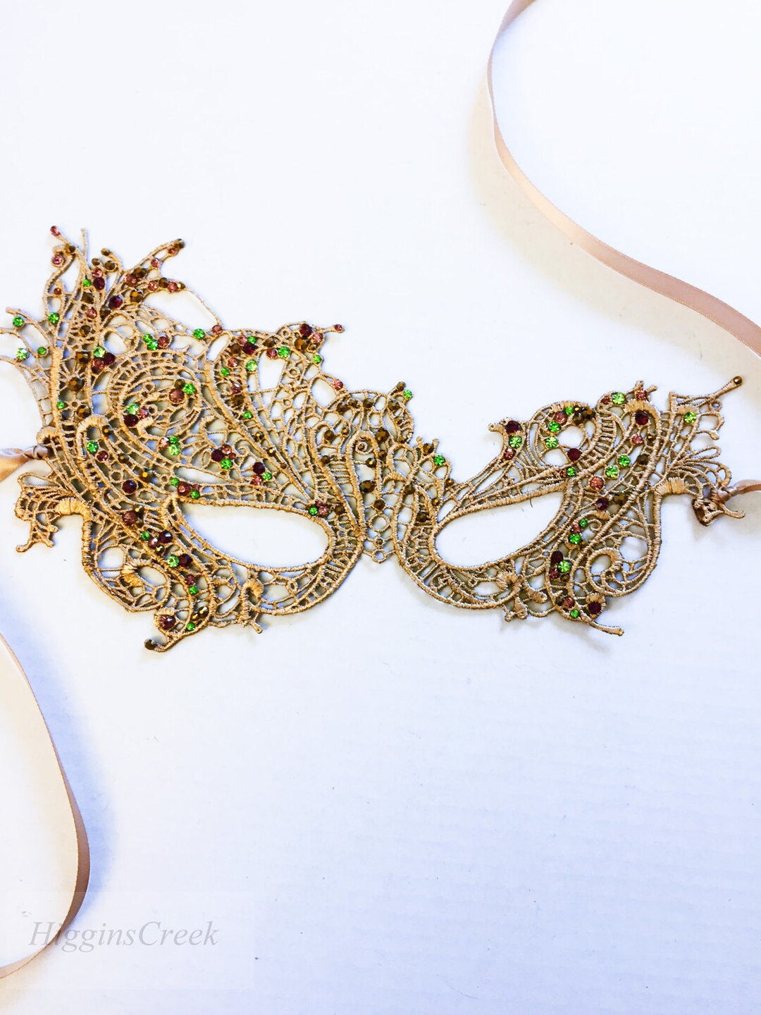 Multi Color Jeweled Masquerade Mask, Gold Mask With Rhinestones - Etsy