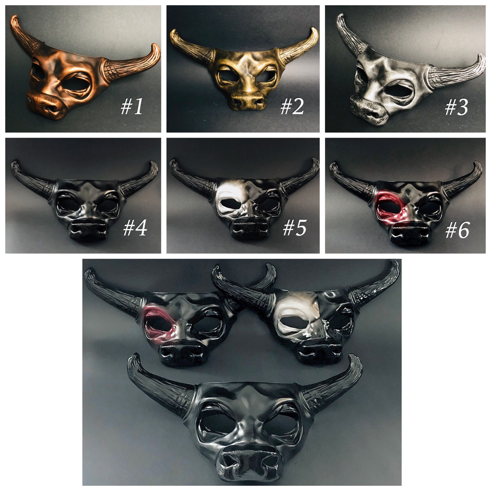 Bull Halloween Mask Bull Horn Mask Oxen Mask Animal Mask Cosplay Rodeo ...