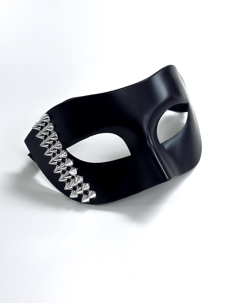 Black Stud Masquerade Mask Mens Black Masks Masquerade Party Masks Ball ...