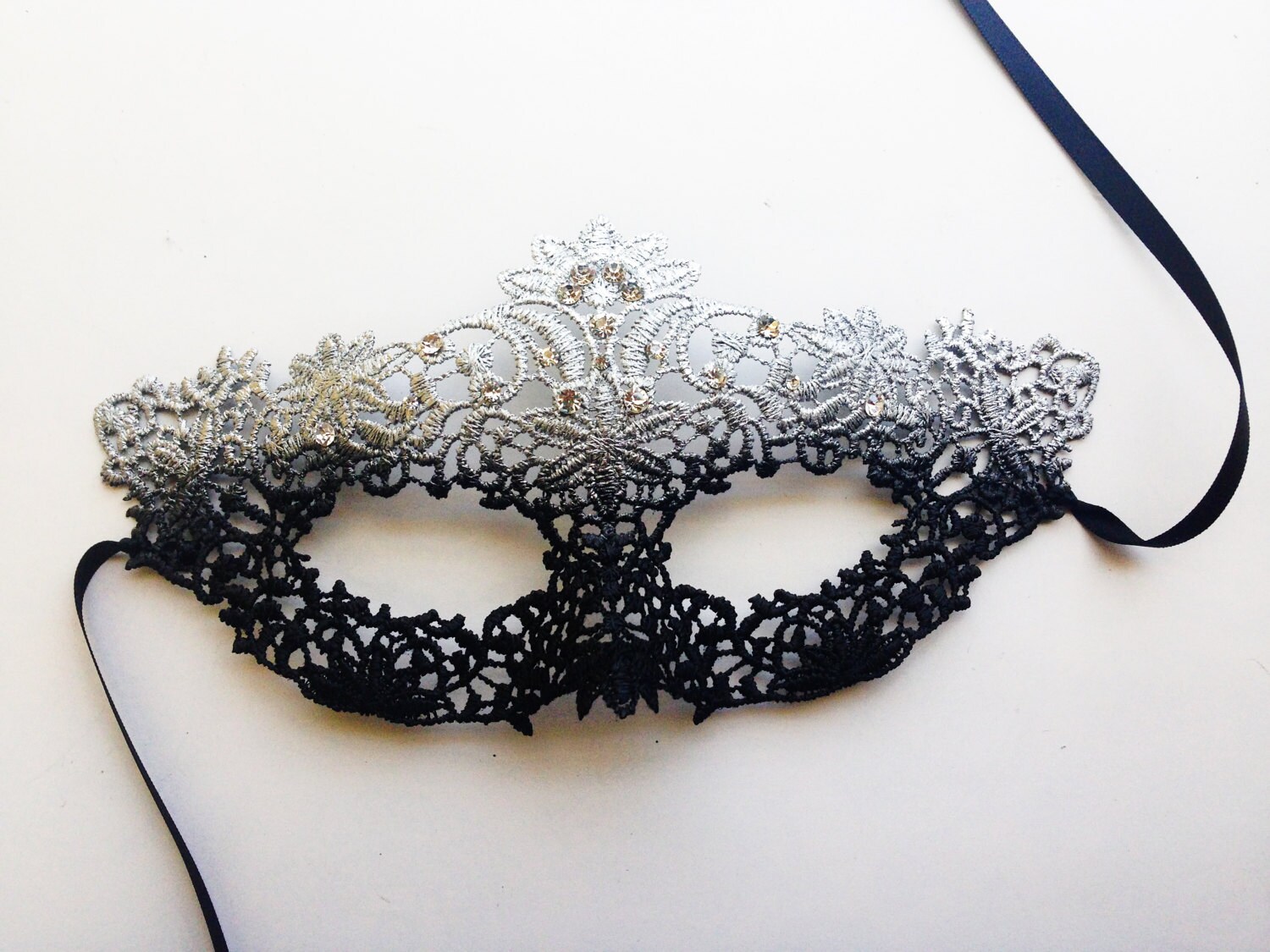 Silver Womens Masquerade Mask Silver Floral Mask With Etsy