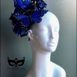 Blue Butterfly Fascinator, Blue Butterfly Headpiece, Blue Fascinator ...